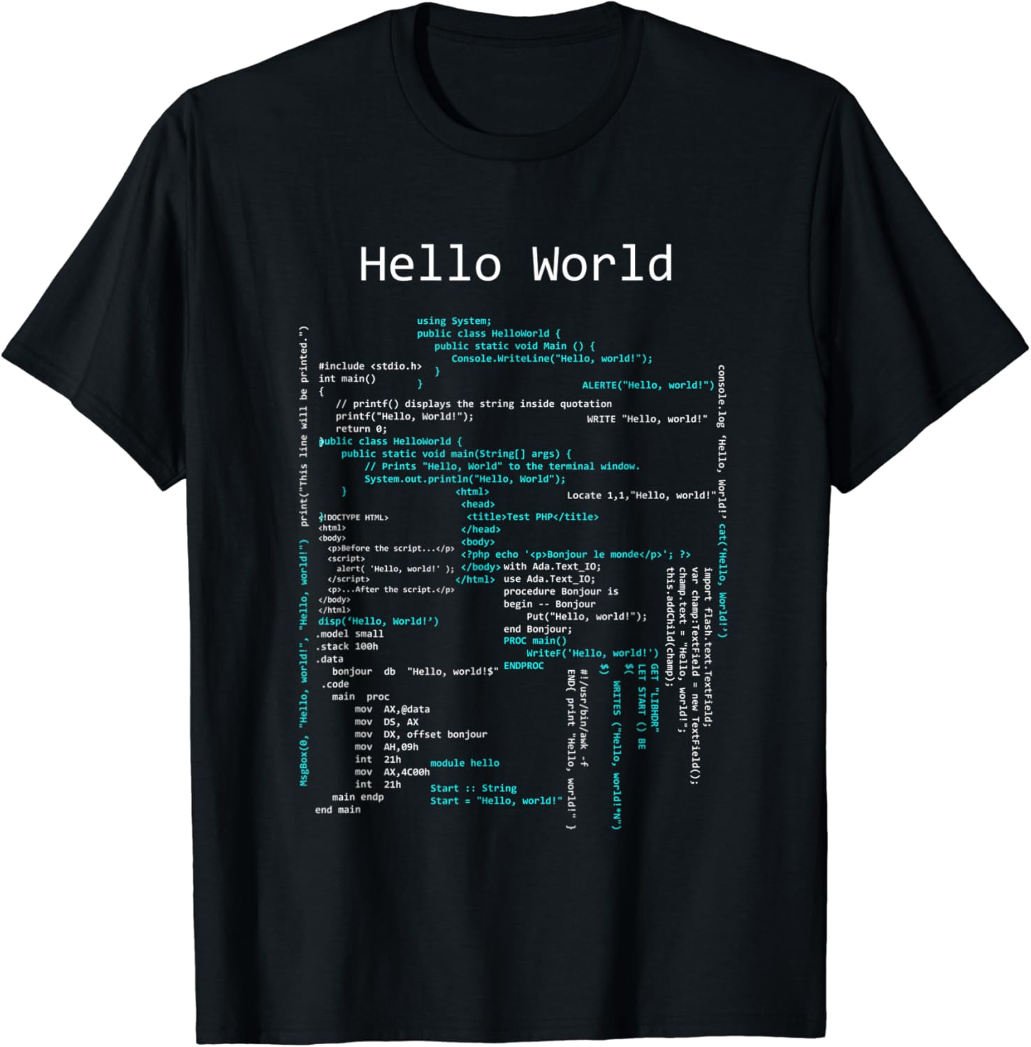 Amazon Hello World Coding Computer Programming Languages T Shirt Amazon Hello World Coding Computer Programming Languages T Shirt
